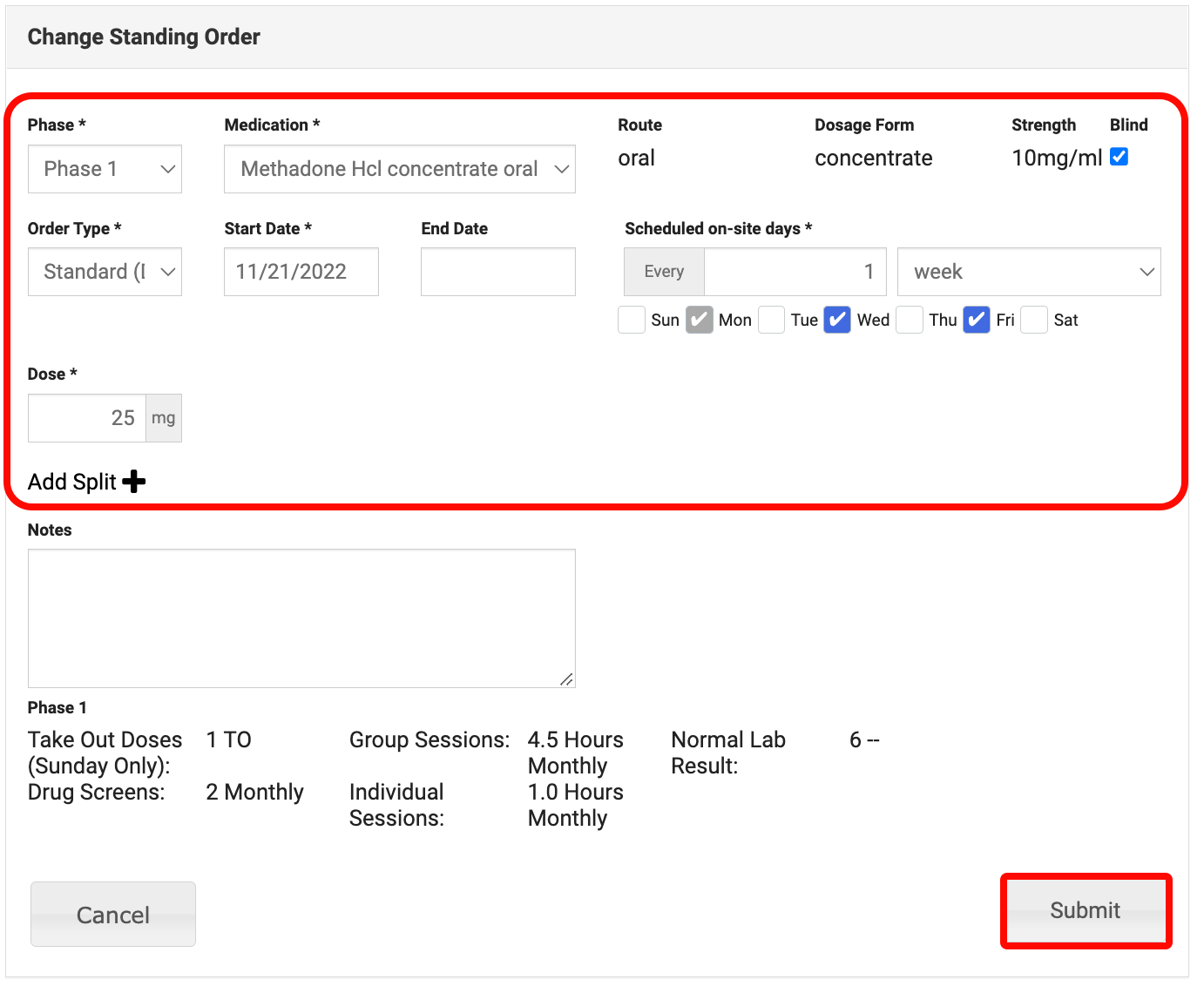 Change a MAT Order – Kipu Health