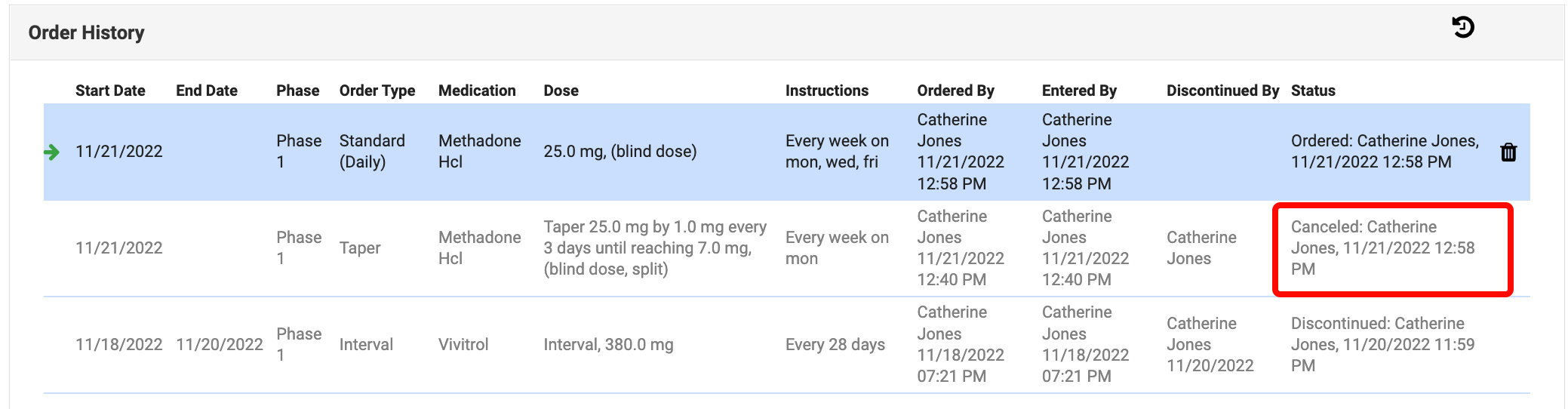 Change a MAT Order – Kipu Health