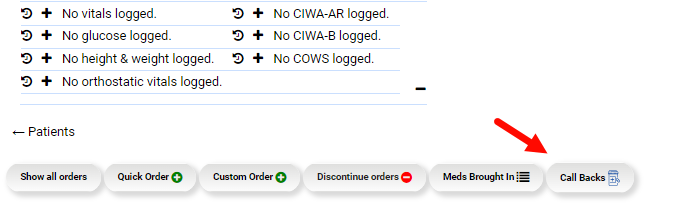 Patient Chart: Call Backs – Kipu Health