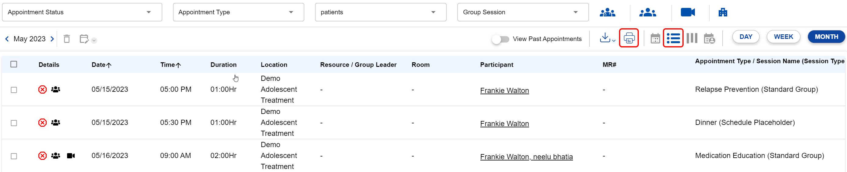 Group Session Card Overview – Kipu Health