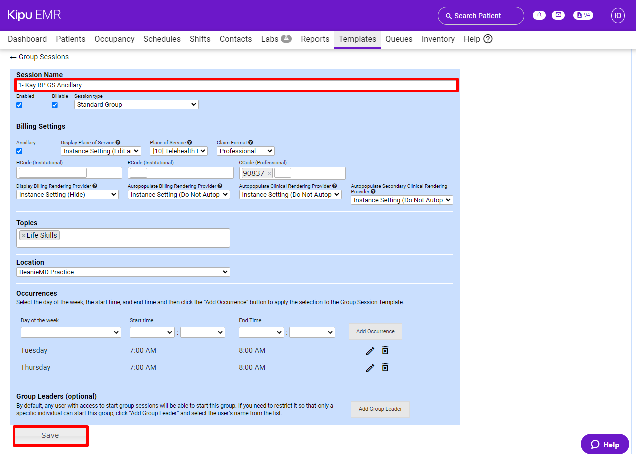 How Do I Change the Name of a Group Session? – Kipu Health