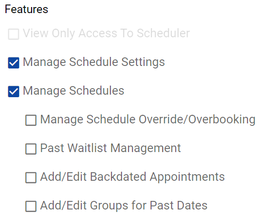 Scheduler User Permissions – Kipu Health