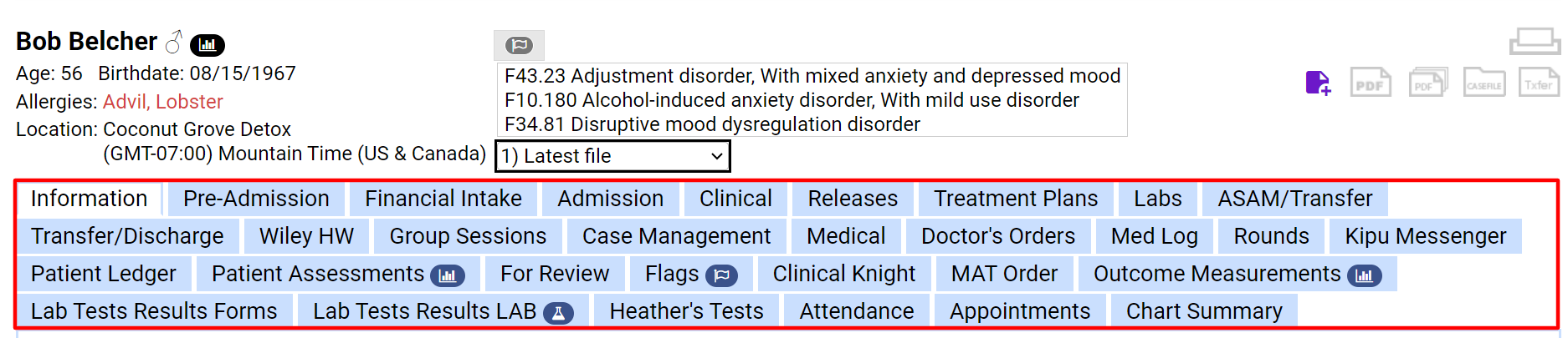A New Patient’s Chart Is Missing Almost All of the Tabs, How Do I Add Them? – Kipu Health