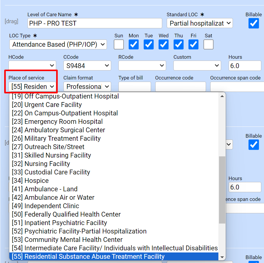 How can I automate the place of service for a specific code when ...