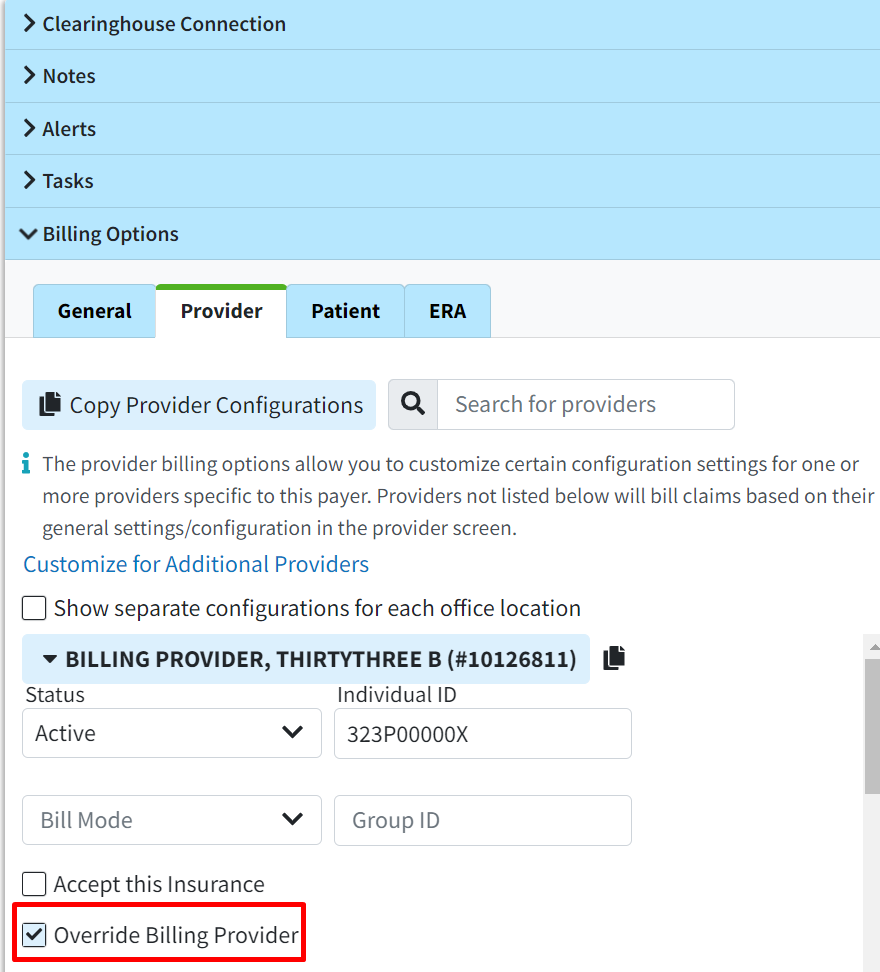 CollaborateMD: How can the billing provider on our claims default to ...