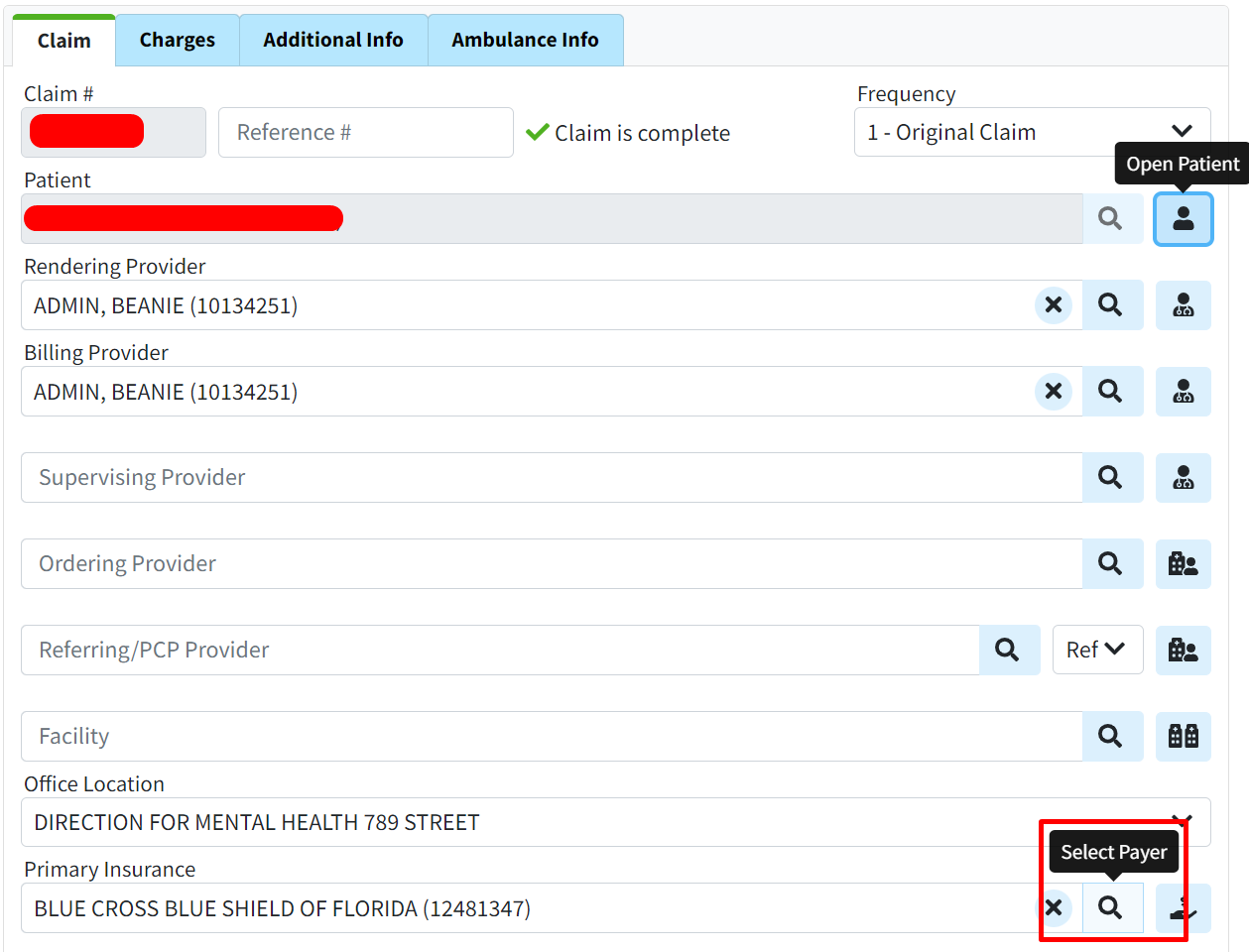 CollaborateMD: How can we bill a patient's claims for a different payer ...