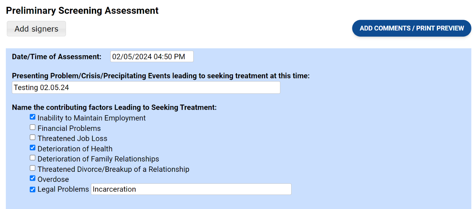 2. Complete Preliminary Screening Assessment – Kipu Health