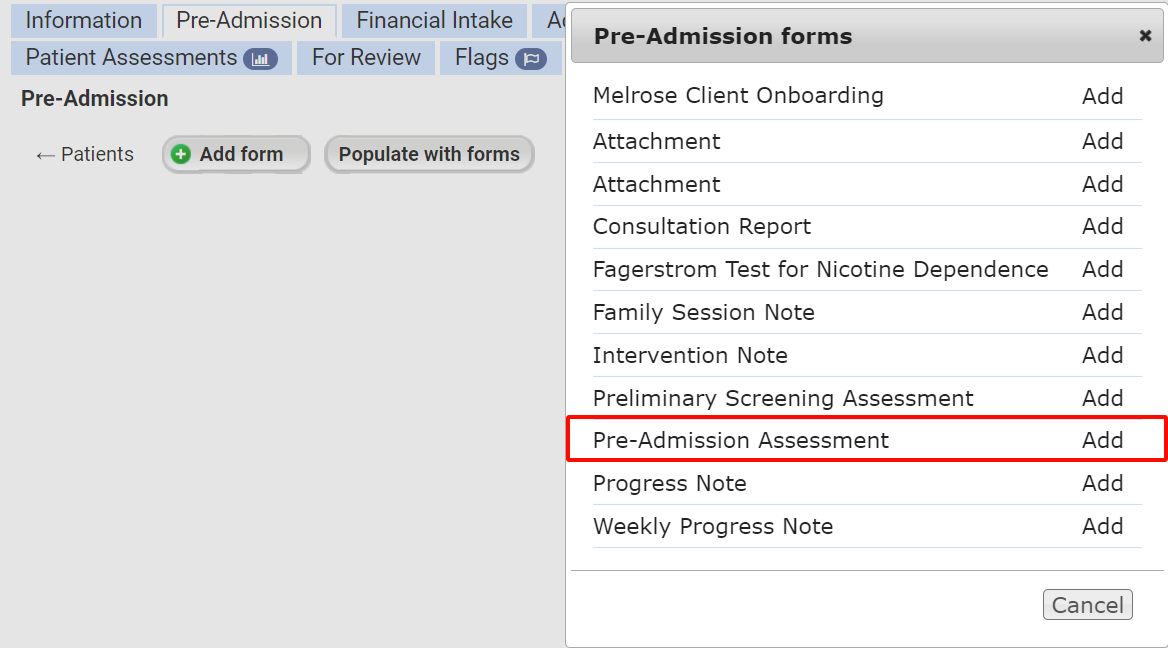 3. Complete Pre-Admission Assessment – Kipu Health