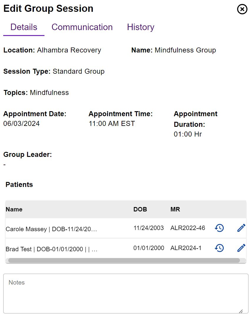 Group Session Card Overview – Kipu Health