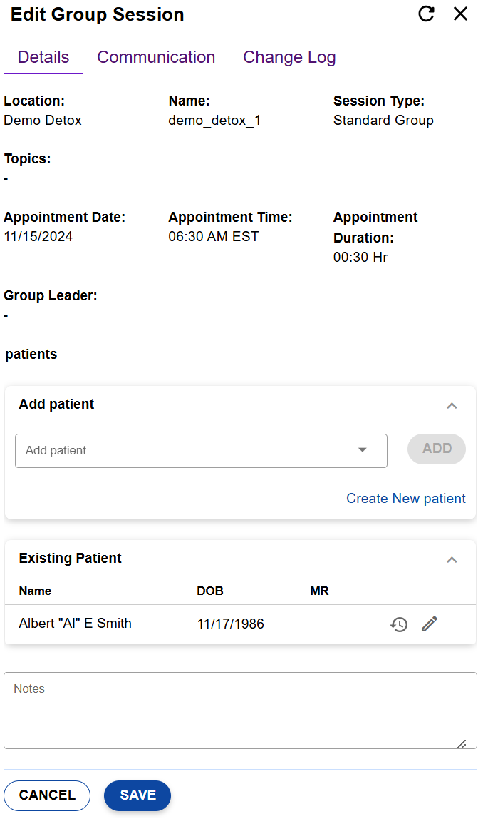 Group Session Card Overview – Kipu Health