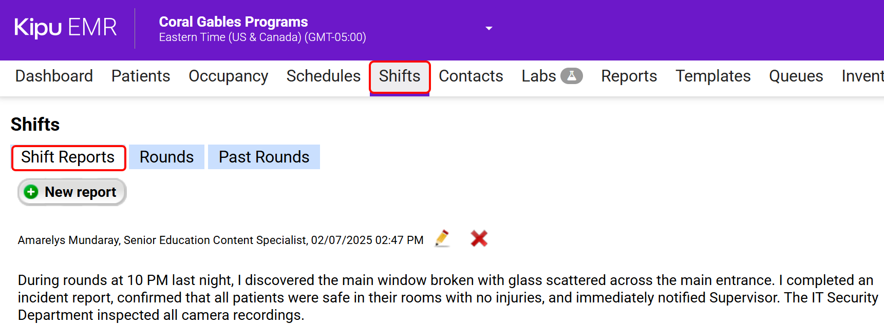 Continued Care: Entering and Viewing Shift Notes – Kipu Health