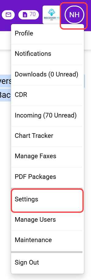 Settings: User Tab (Functions) – Kipu Health