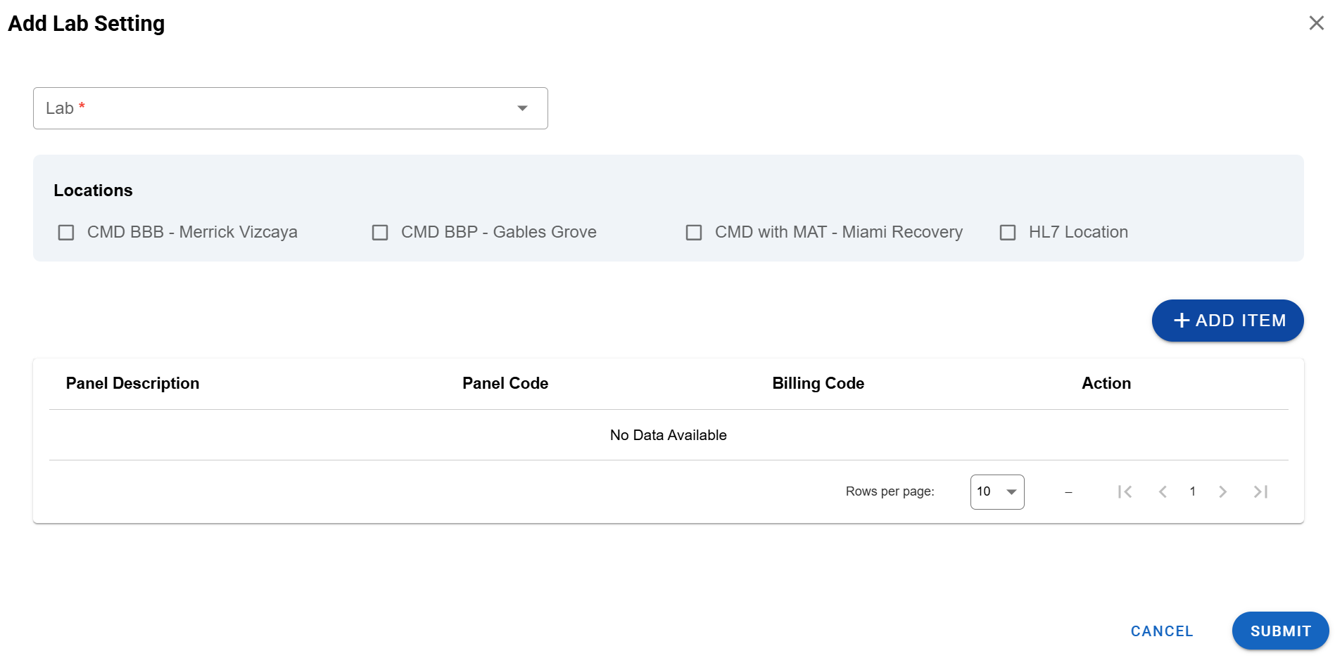 Billing Audit Tool: Lab Settings – Kipu Health