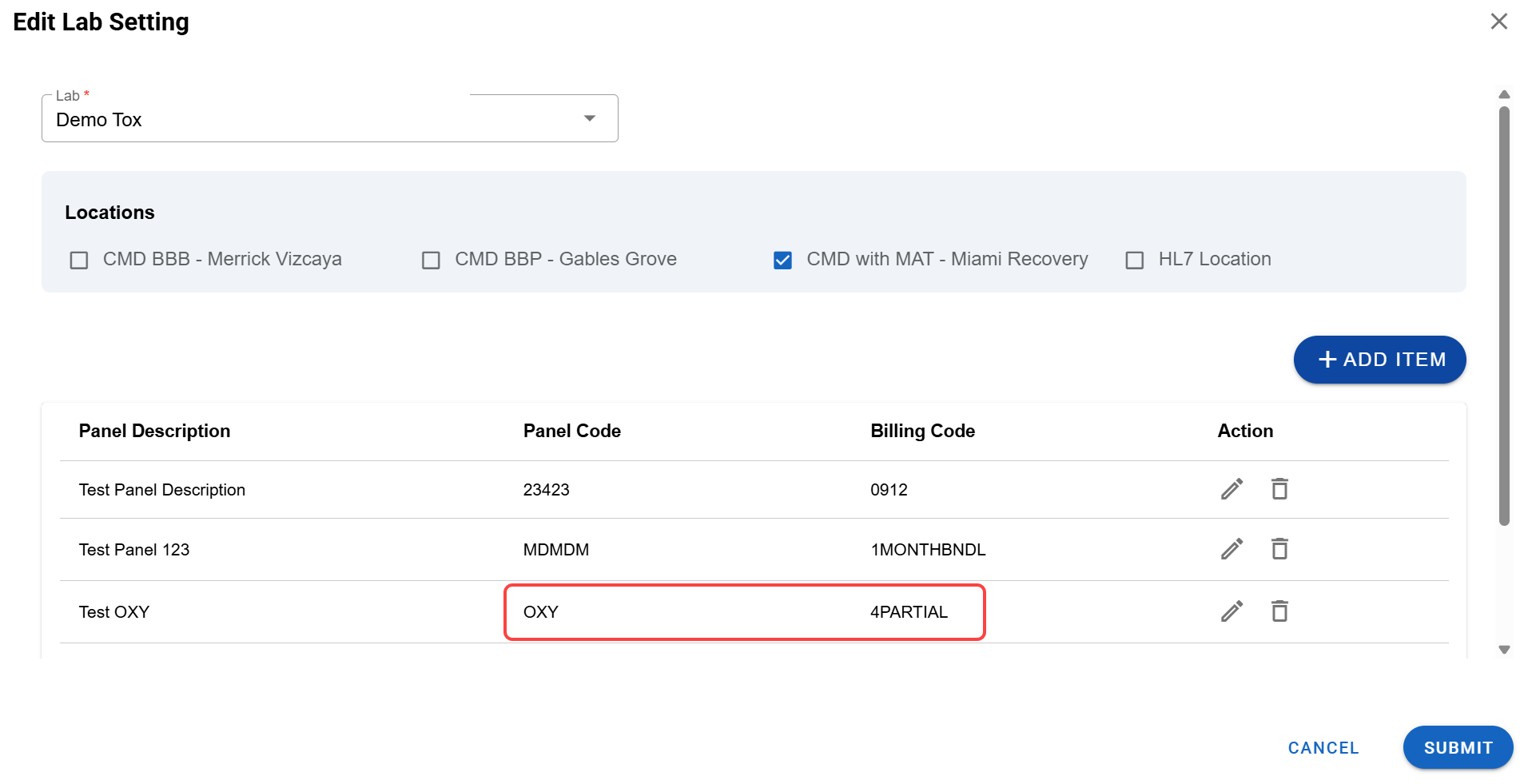 Billing Audit Tool: Lab Settings – Kipu Health