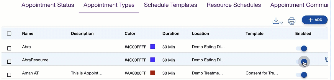 Appointment Types [Settings] – Kipu Health
