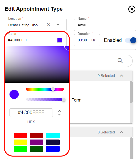 Appointment Types [Settings] – Kipu Health