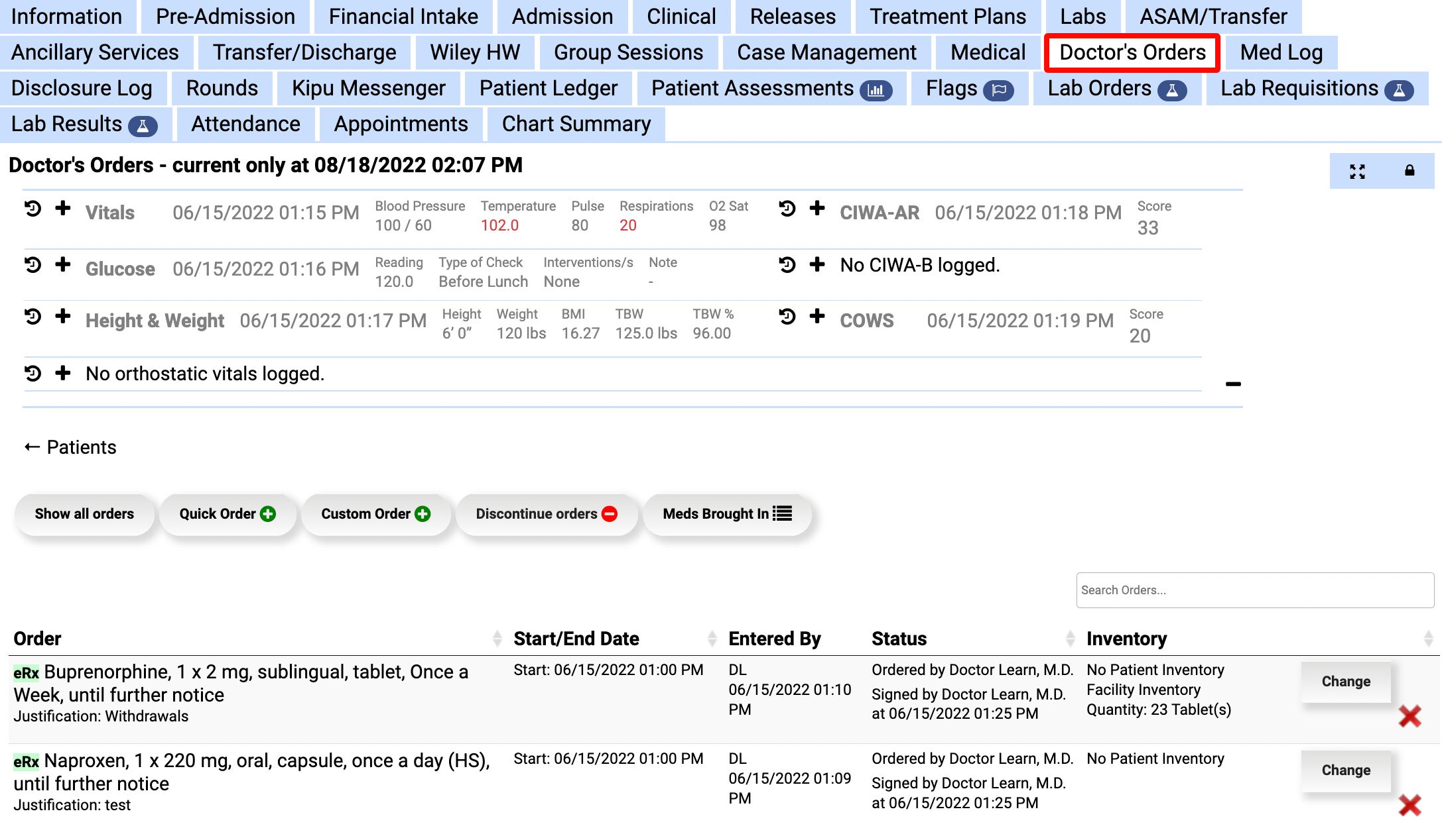 Patient Chart: Overview – Kipu Health