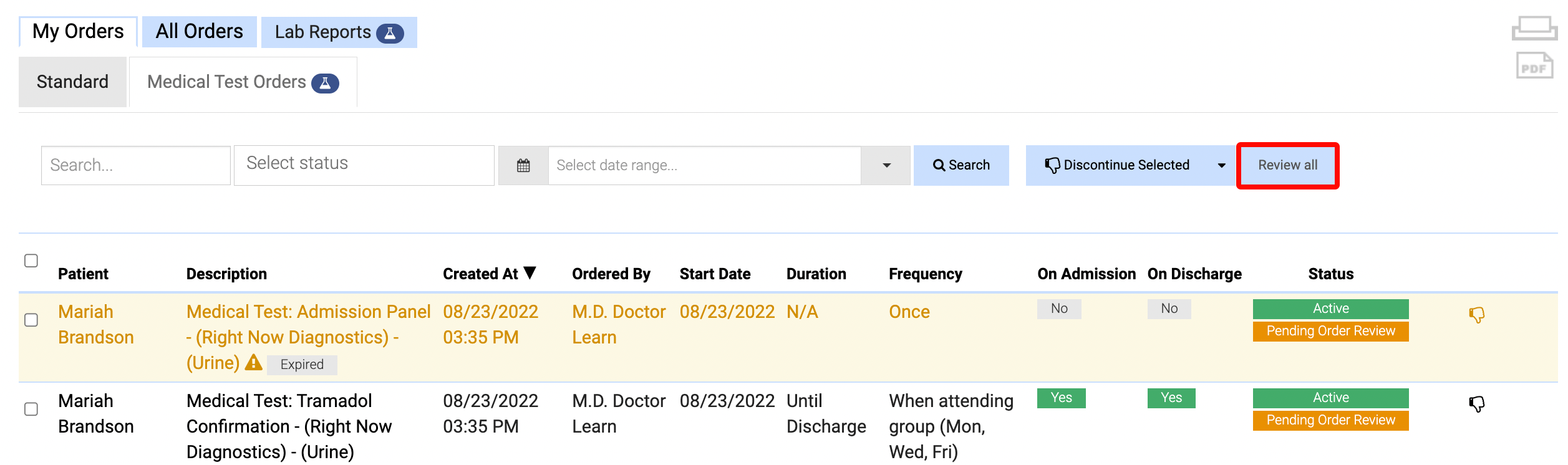 Lab Interface: Sign Orders and Results [Physician Review] – Kipu Health