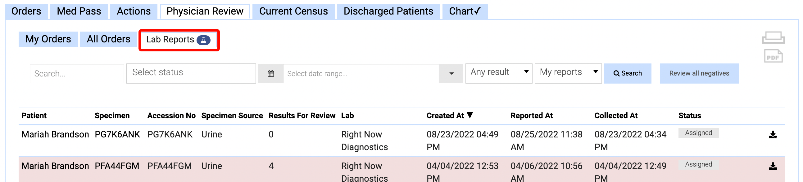 Lab Interface: Sign Orders and Results [Physician Review] – Kipu Health