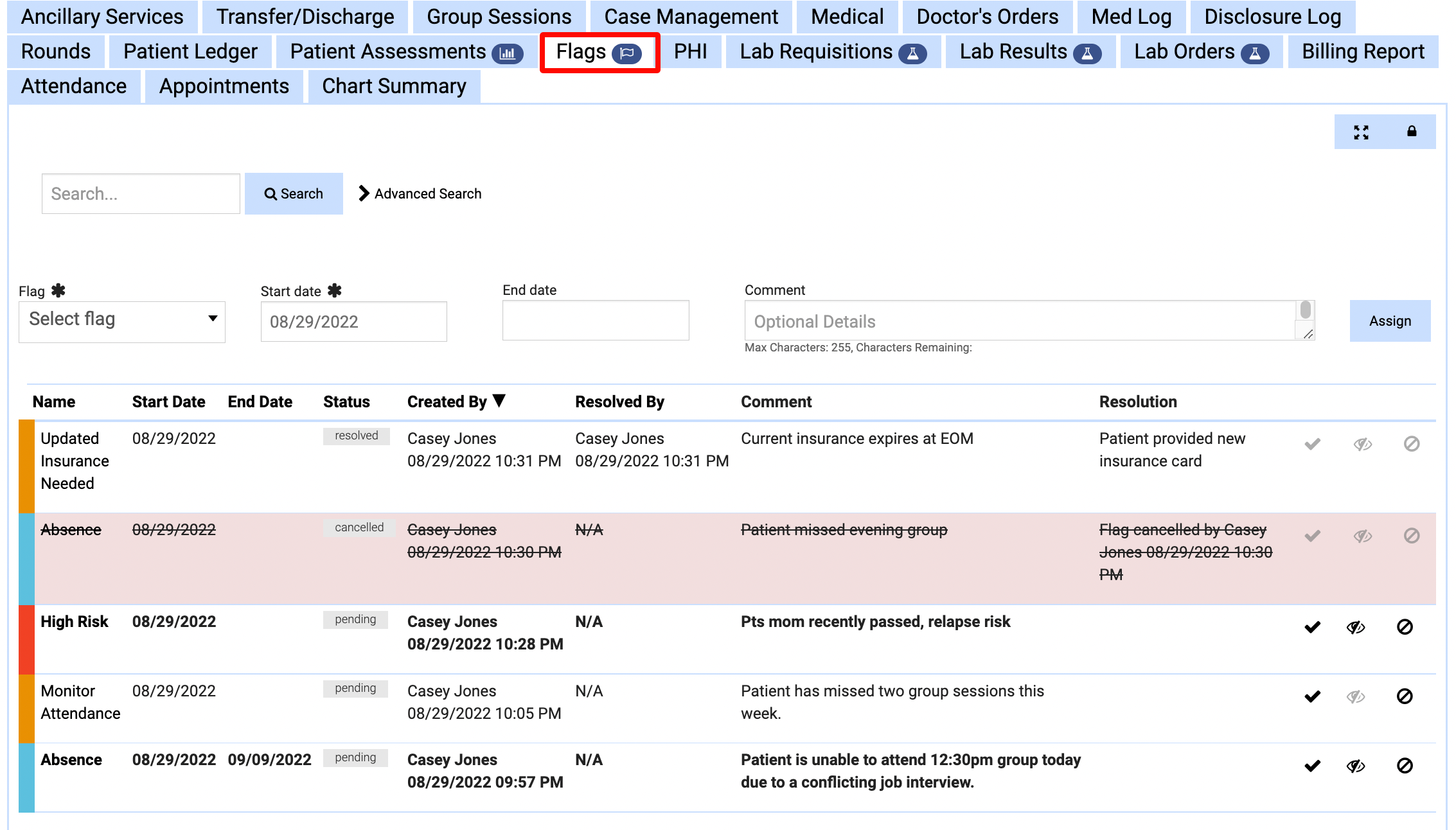 Patient Flags – Kipu Health