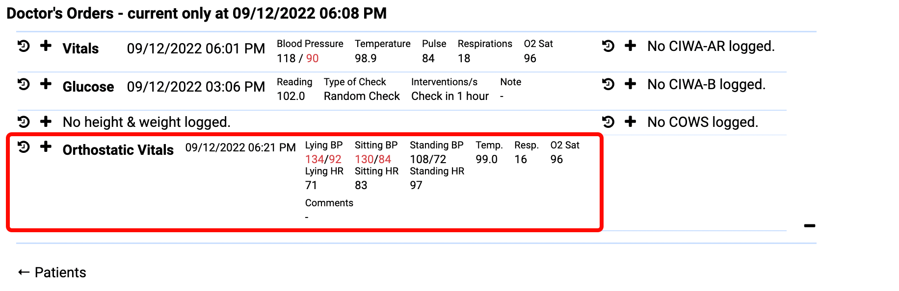 Integrated Assessments: Orthostatic Vitals – Kipu Health