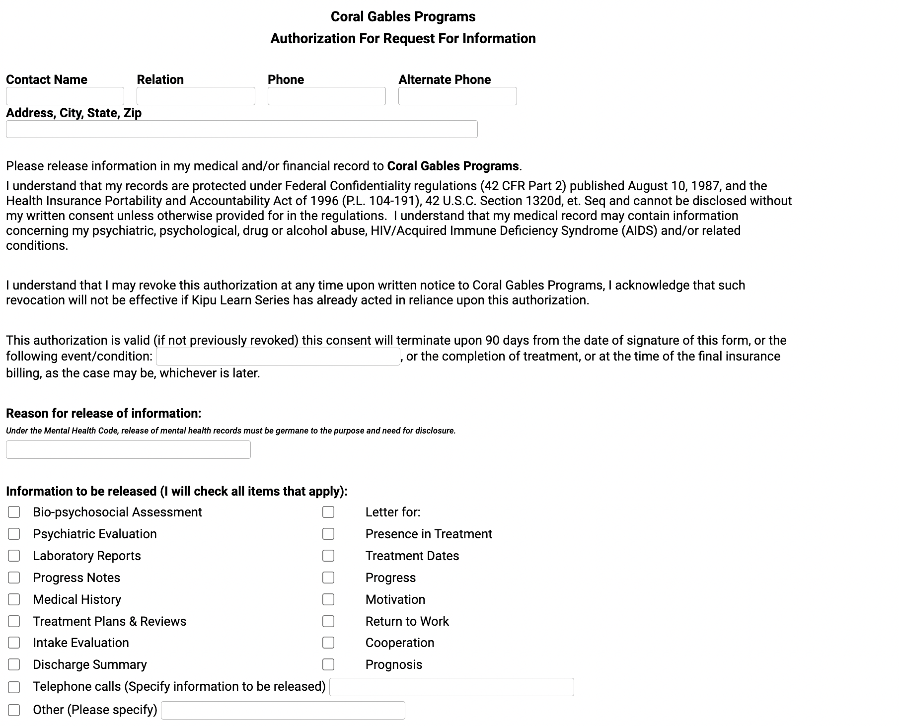 Templates: Consent Forms – Kipu Health