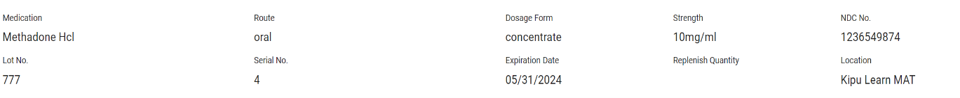 MAT Inventory Transactions Report – Kipu Health