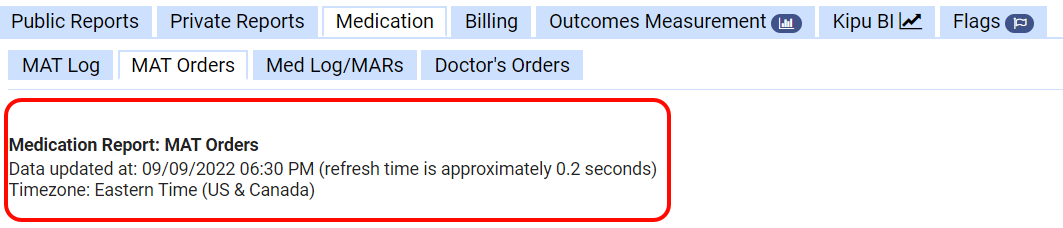 MAT Order Report – Kipu Health