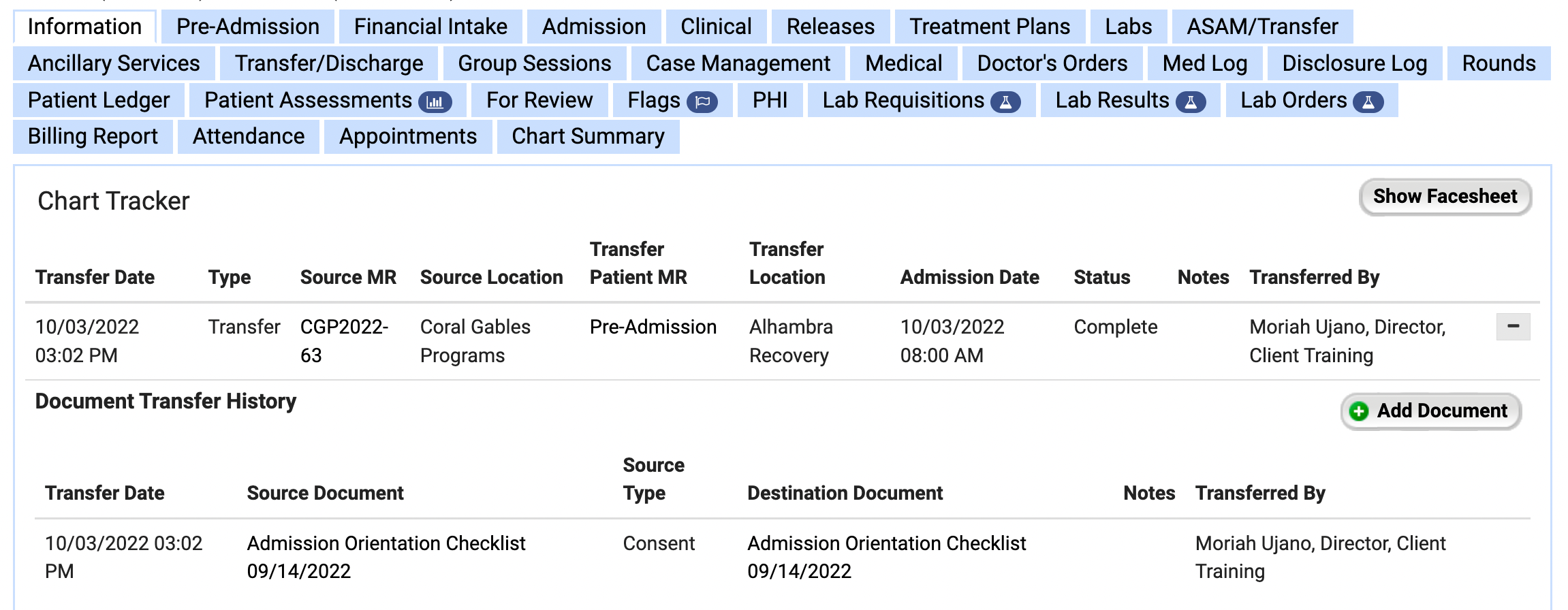 Chart Tracker: How to Transfer Chart between Locations – Kipu Health
