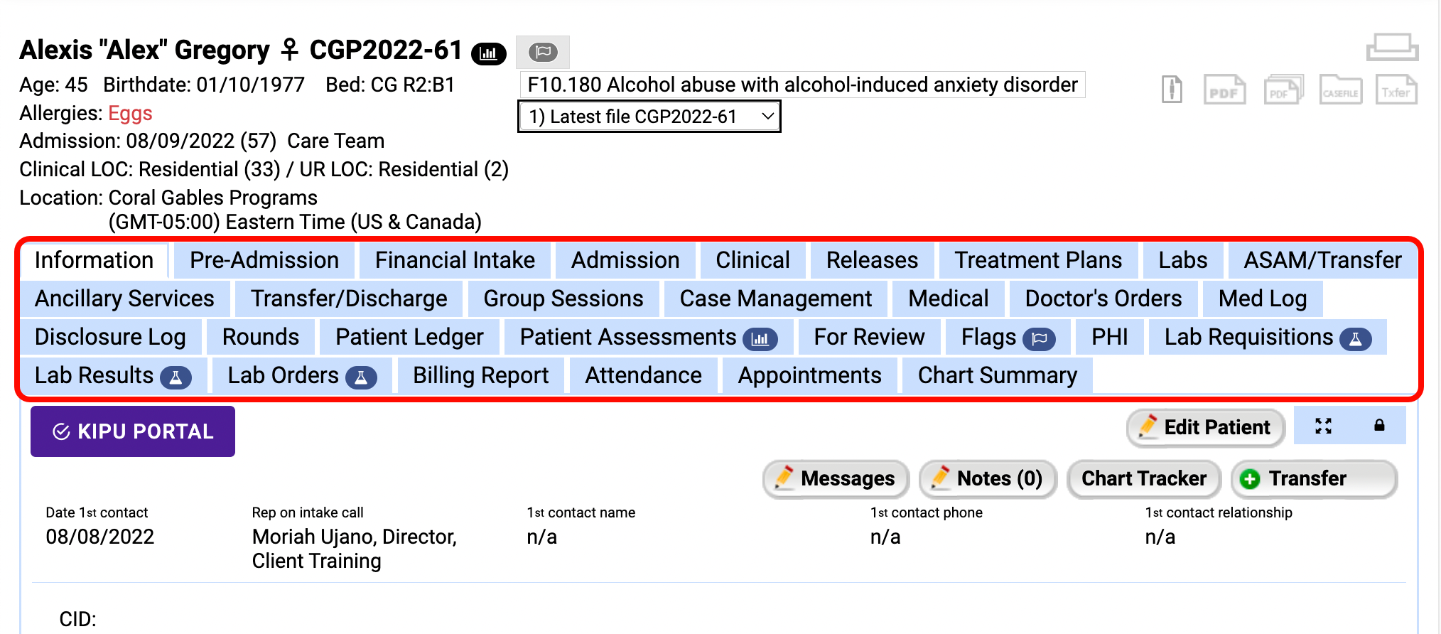 Patient Chart: Overview – Kipu Health