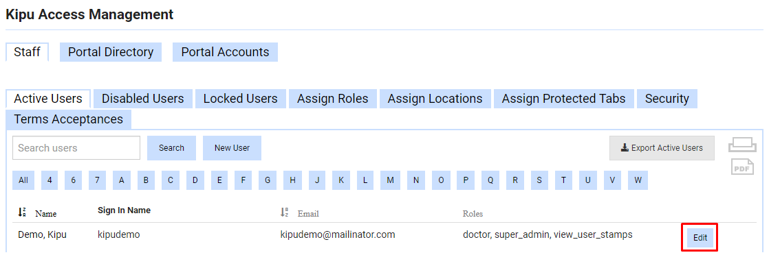 Manage Users Overview – Kipu Health