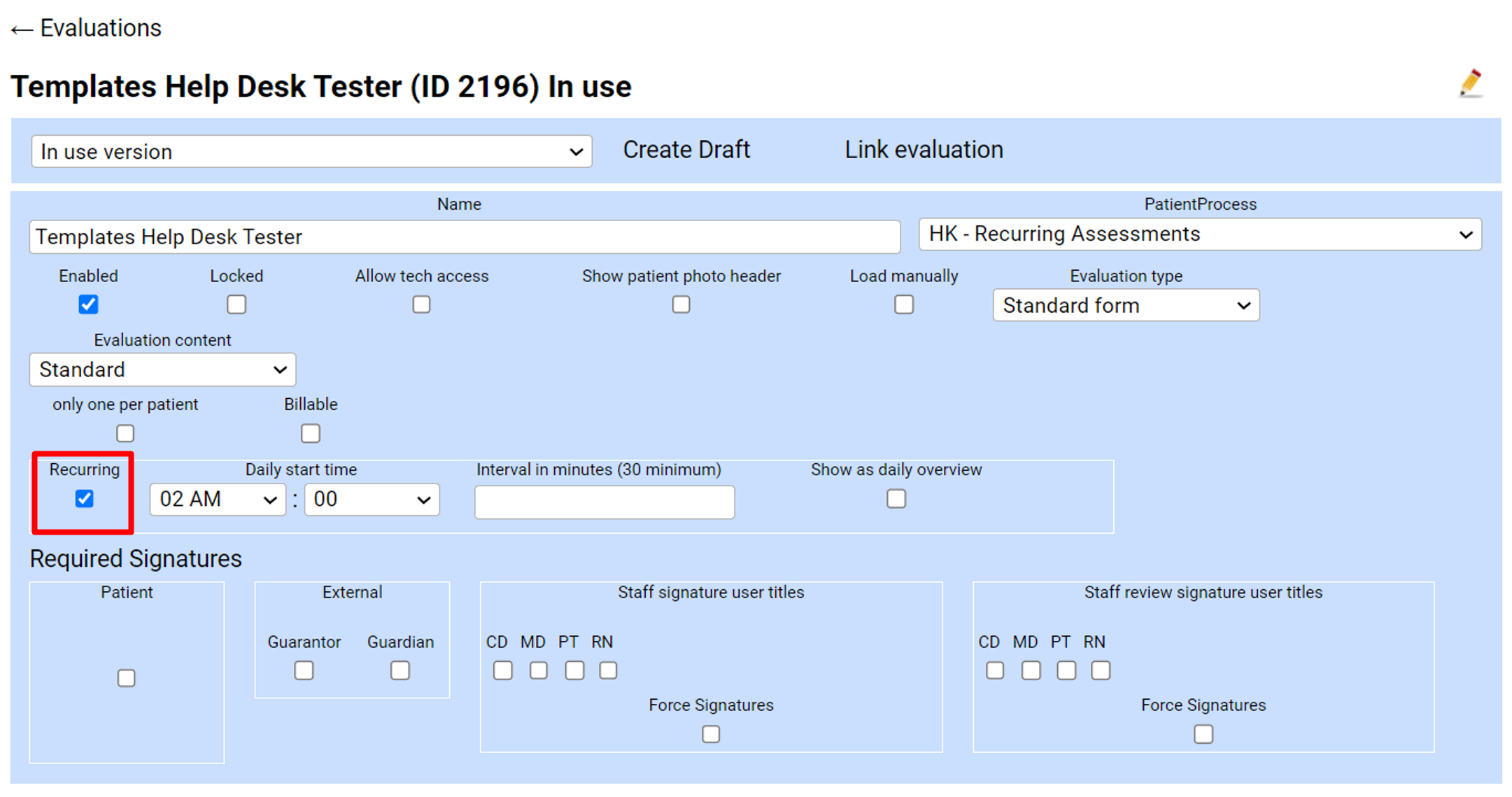Set Up Recurring Assessments [Evaluations] – Kipu Health